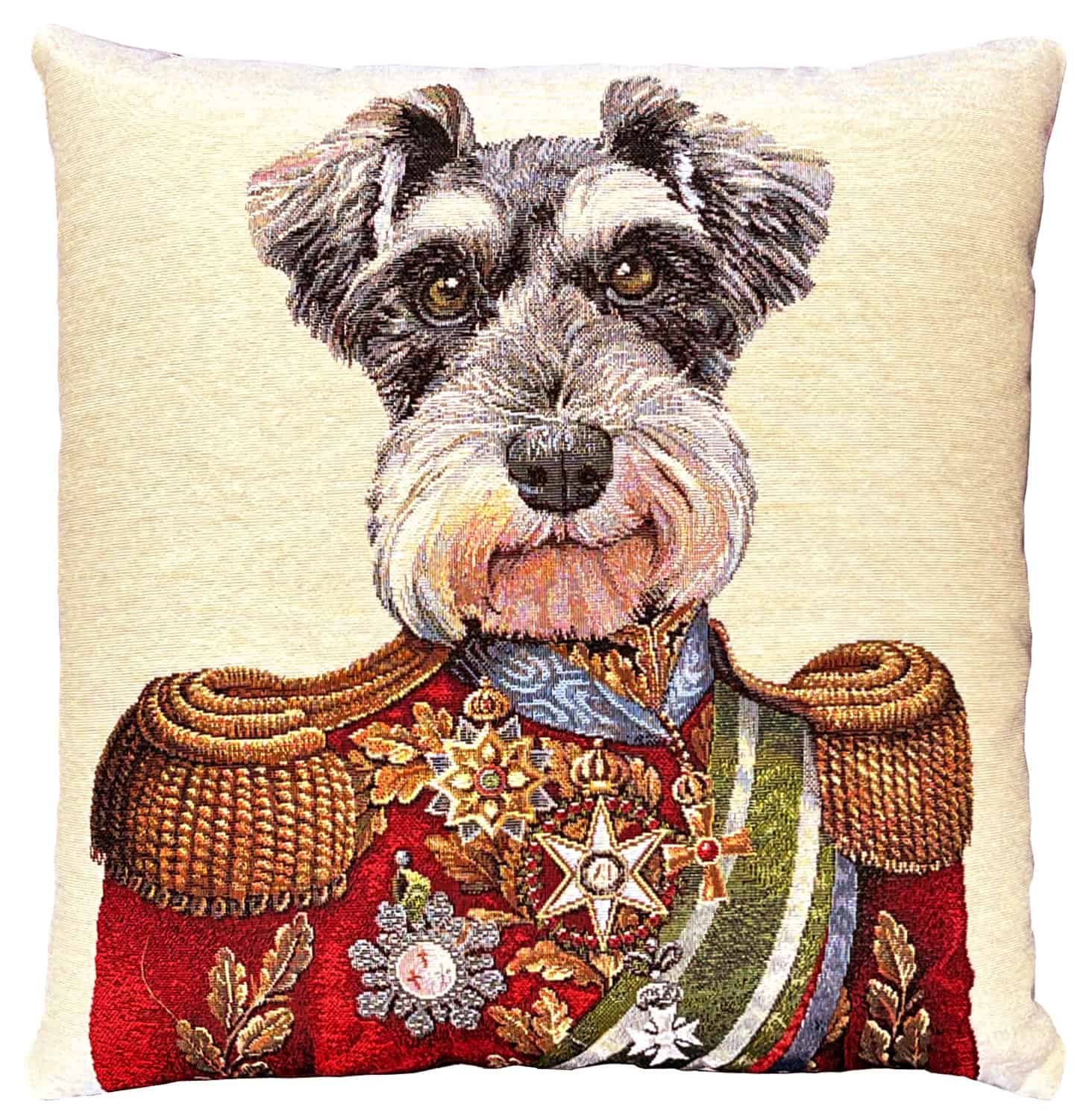 Sigmund Schnauzer Portrait Cushion | Adorabella Home